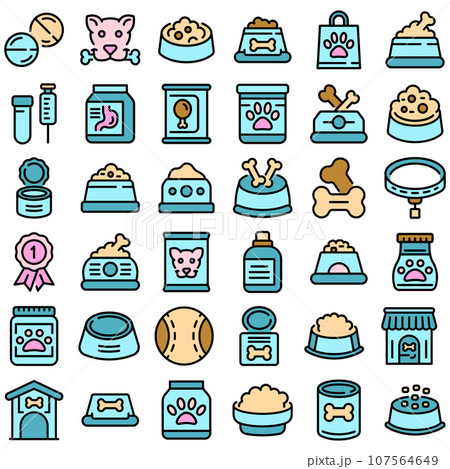 Dog food icons set. Outline set of dog food...のイラスト素材 [107564649] - PIXTA