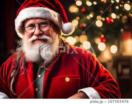 Cozy Santa closeup vintage light detailed...のイラスト素材 [107565476] - PIXTA