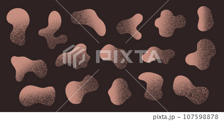 Beige Amoeba blob with gritty texture, organic...のイラスト素材 [107598878 ...