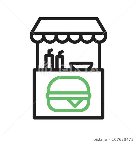 Burger Stall icon vector image.のイラスト素材 [107628473] - PIXTA