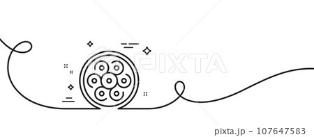 Cable section line icon. Continuous one line...のイラスト素材 [107647583] - PIXTA