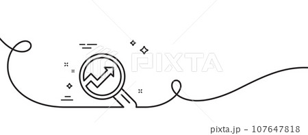 Chart line icon. Continuous one line with curl....のイラスト素材 [107647818] - PIXTA