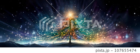 Celestial Christmas Tree ,Christmas tree made...のイラスト素材 [107655474] - PIXTA