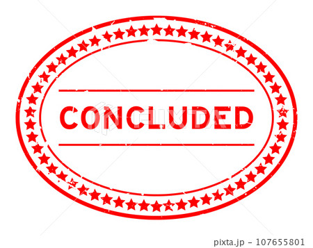 Grunge red concluded word oval rubber seal...のイラスト素材 [107655801] - PIXTA