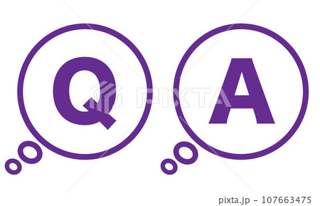 シンプルな吹き出し2QAアイコン紫のイラスト素材 [107663475] - PIXTA