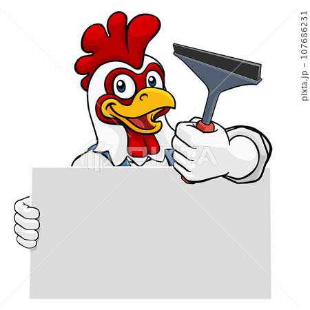 Window Cleaner Chicken Rooster Car Wash Mascotのイラスト素材 [107686231] - PIXTA