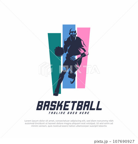 Basketball Sport Logo Vector Design, Slam Dunk...のイラスト素材 [107690927 ...