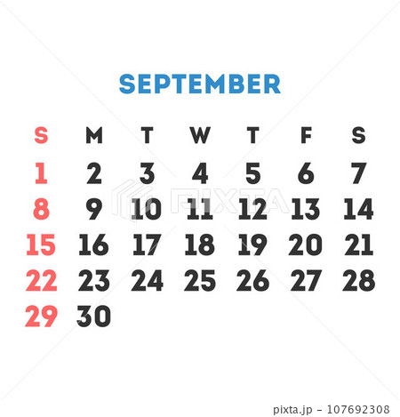 September Calendar Clipart