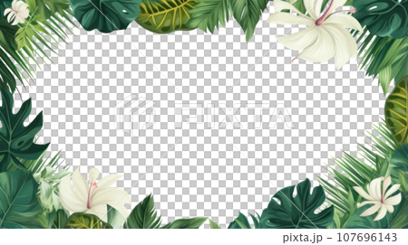 Tropical foliage border with space for text - Stock Illustration ...