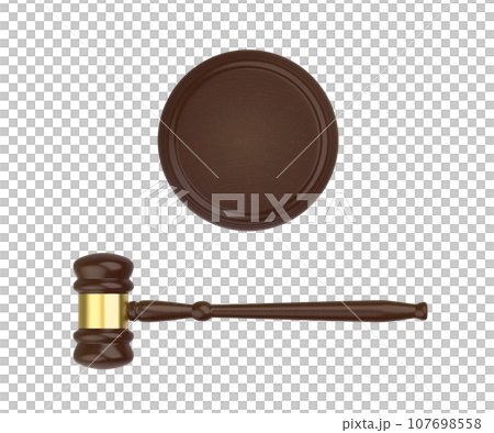 Wood gavel and round sound block - Stock Illustration [107698558] - PIXTA