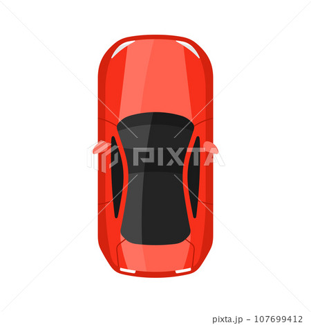 Red car top view vector illustrationのイラスト素材 [107699412] - PIXTA