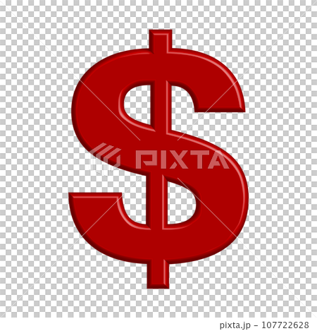 Red dollar icon 3dのイラスト素材 [107722628] - PIXTA