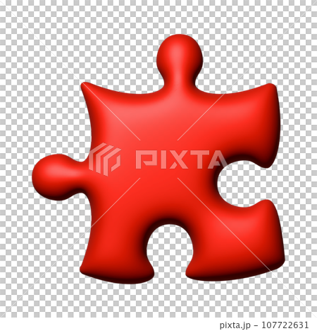 Red 3D jigsaw puzzleのイラスト素材 [107722631] - PIXTA