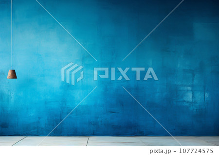 Blue wall background with 1 abstract lampのイラスト素材 [107724575] - PIXTA