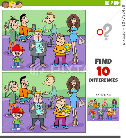 differences activity with cartoon people with...のイラスト素材 [107752429] - PIXTA