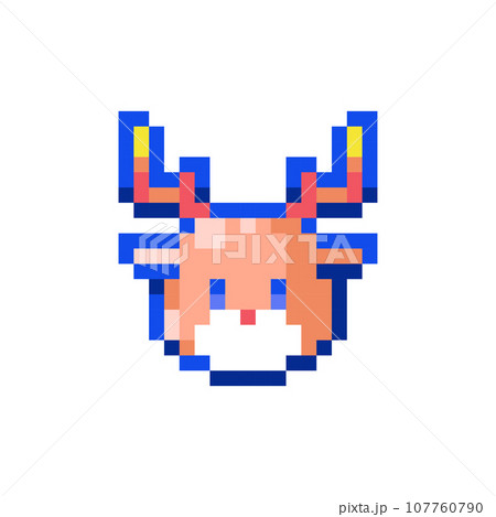 Pixel Art Reindeer. Retro 8 bit Style Merry...のイラスト素材 [107760790] - PIXTA