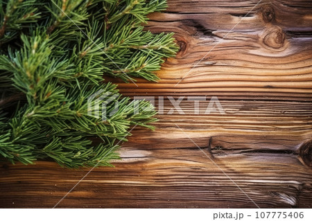 Juniper tree, close-up of wooden plank, wooden...のイラスト素材 [107775406 ...
