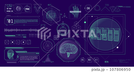 HUD interface design for decoding big data.のイラスト素材 [107806950] - PIXTA