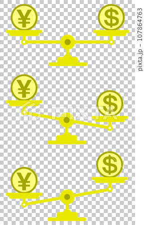 Illustration showing the state of weak yen and... - Stock Illustration ...