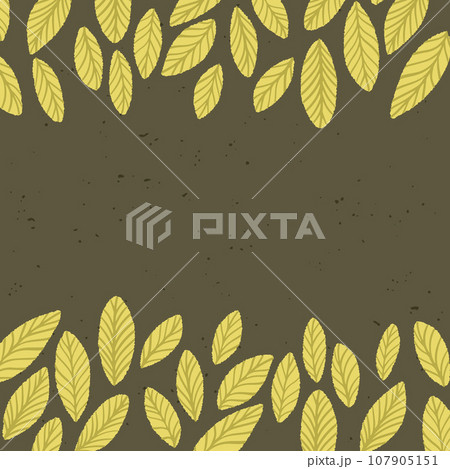 Green leaves frame, top and bottom border....のイラスト素材 [107905151] - PIXTA