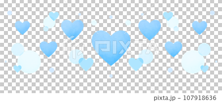 Many blue plump hearts and circles - Stock Illustration [107918636] - PIXTA