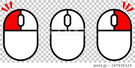 マウスアイコンセット 赤のイラスト素材 [107936324] - PIXTA