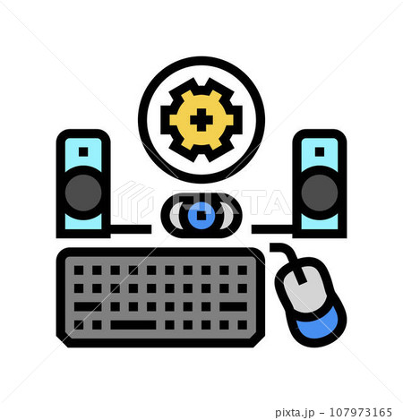 peripheral setup repair computer color icon...のイラスト素材 [107973165] - PIXTA