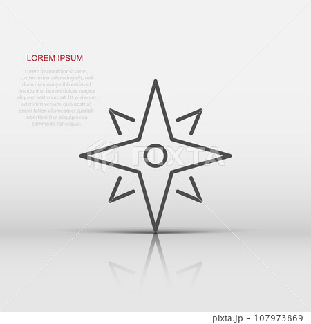 Compass icon in flat style. Navigation...のイラスト素材 [107973869] - PIXTA