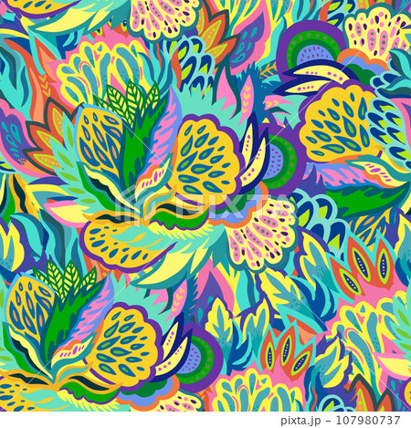 Colorful vector pattern with abstract organic...のイラスト素材 [107980737] - PIXTA
