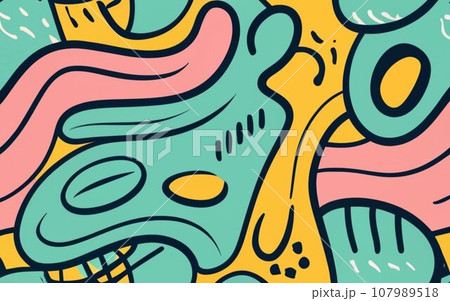Abstract pop art pattern background, colourful...のイラスト素材 [107989518 ...