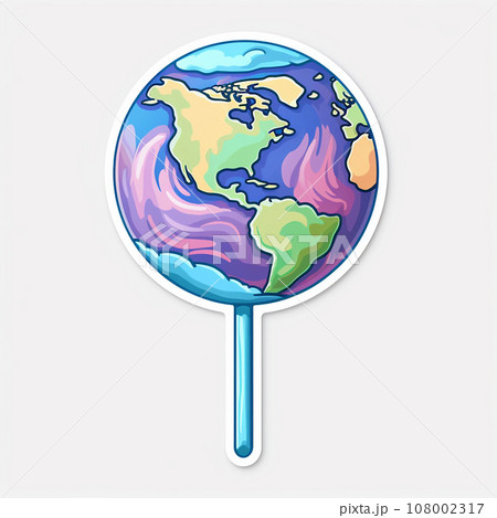 Earth lollipop, candy world. Climate change and...のイラスト素材 [108002317 ...
