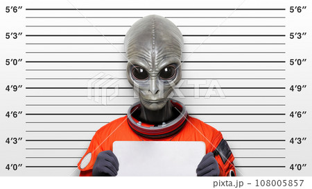 Police-style mugshot of an alien character...のイラスト素材 [108005857] - PIXTA