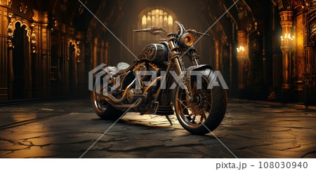 Chopper motorcycle art, bike fan printable art,...のイラスト素材 [108030940 ...