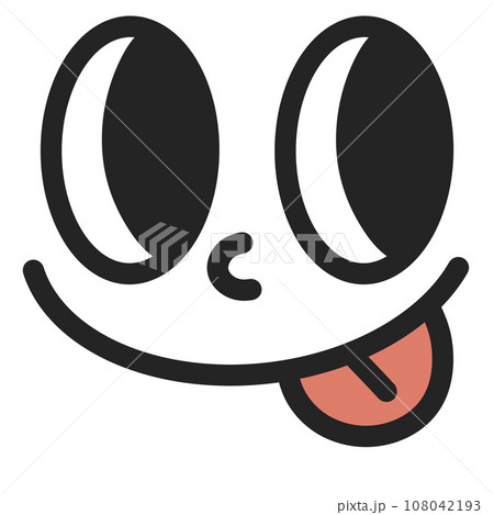 happy smiley doodle groovy face Emoji Icon...のイラスト素材 [108042193] - PIXTA