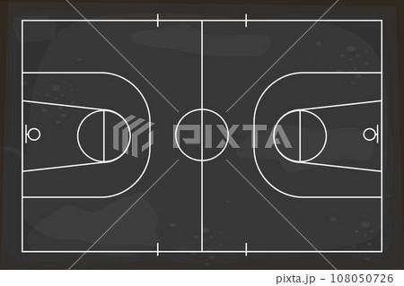 Basketball blackboard with chalk game strategy,...のイラスト素材 [108050726 ...