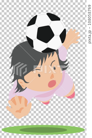 Diving Head Women's Soccer - Stock Illustration [108058769] - PIXTA
