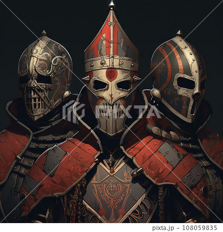 Mystic knight portraits in metal armor. Occult...のイラスト素材 [108059835 ...