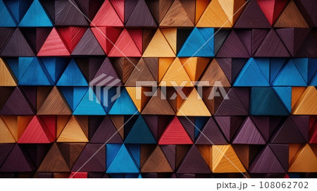 Abstract block stack wooden 3d triangles,...のイラスト素材 [108062702] - PIXTA