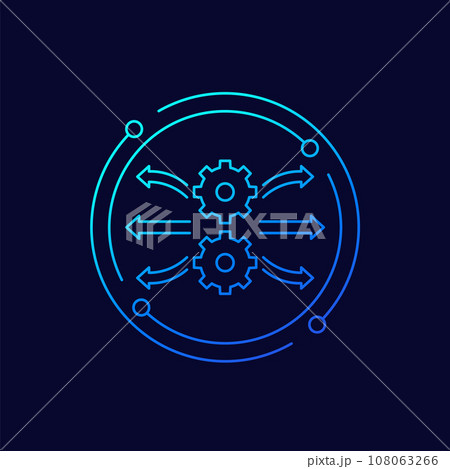 deployment process icon, linear designのイラスト素材 [108063266] - PIXTA