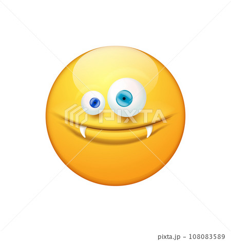 Smiling Face with monster mouth and eyes...のイラスト素材 [108083589] - PIXTA