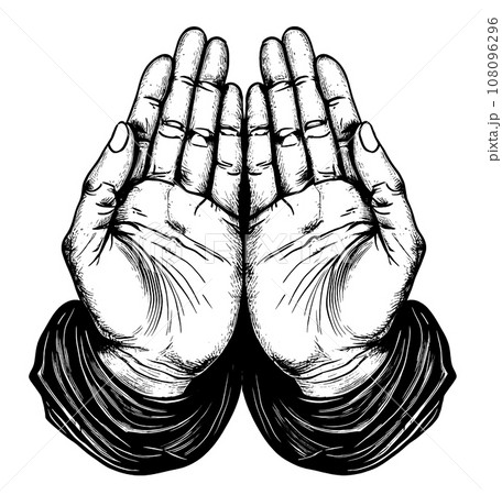 Muslim prayer hands illustration. Transparent...のイラスト素材 [108096296] - PIXTA