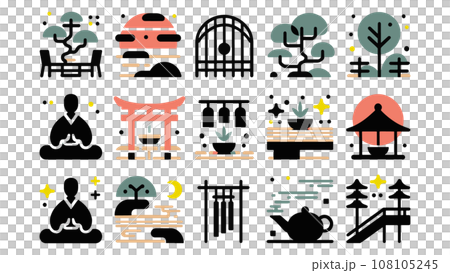 Zen and meditation icon set (generation AI) - Stock Illustration ...