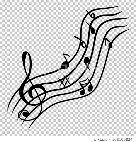 Sound Waves Musical Notes Abstract Soundwaves Background With Music