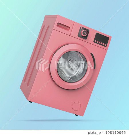 Pink washing machine on blue backgroundのイラスト素材 [108110046] - PIXTA