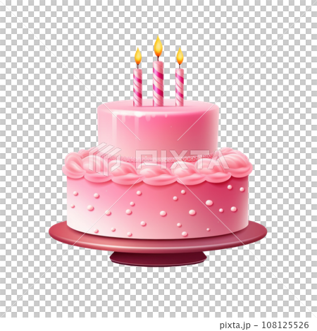 pink gradient birthday cute cake isolatedのイラスト素材 [108125526] - PIXTA