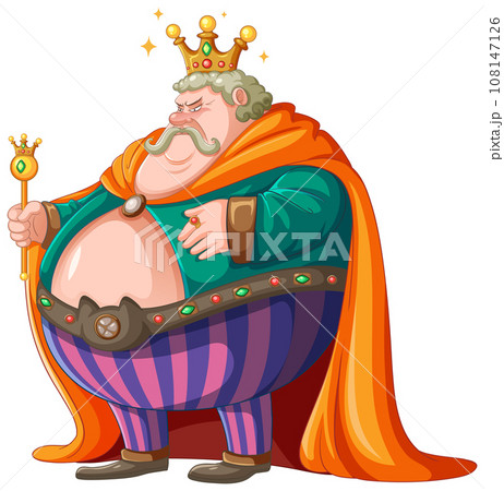 Grumpy fairy tale king isolated cartoon characterのイラスト素材 [108147126 ...