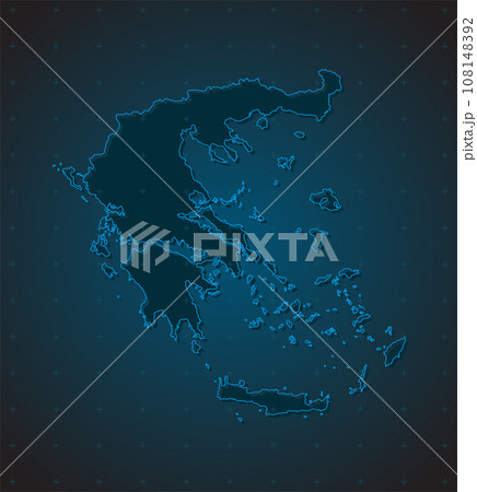 Vector map Greece on the radar screenのイラスト素材 [108148392] - PIXTA