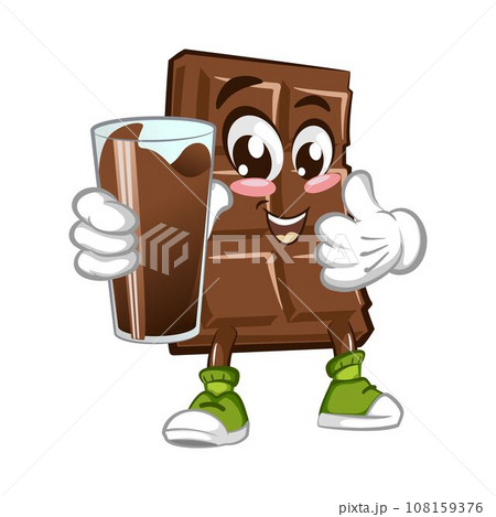 Cute chocolate bar character with funny face...のイラスト素材 [108159376] - PIXTA