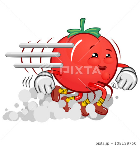 illustration of a tomato runningのイラスト素材 [108159750] - PIXTA