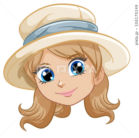 Cute Woman Wearing a Hatのイラスト素材 [108170149] - PIXTA